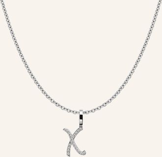 Cada Cada Kette Tiny Diamond Letter X silber