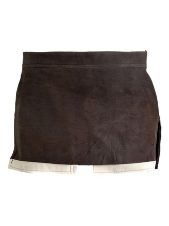 Rick Owens jupe en daim à zip arrière - Marron