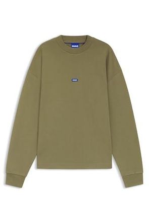 HUGO BOSS Hommes Nedro Sweat en Molleton de Coton avec &eacute;tiquette logot&eacute;e Bleue