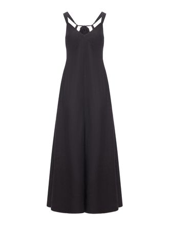 120% Lino Maxikleid - Schwarz
