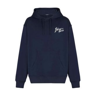 Balmain Homme, Sweatshirts et sweats &agrave; capuche, Bleu, Taille: S Sweat &agrave; capuche Imprim&eacute;