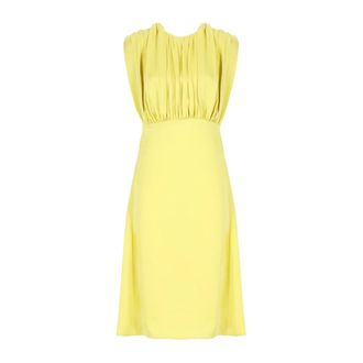 Jil Sander Gr&uuml;nes &auml;rmelloses Kleid mit Drapierung - - Dresses - Damen - Gr&uuml;n - L