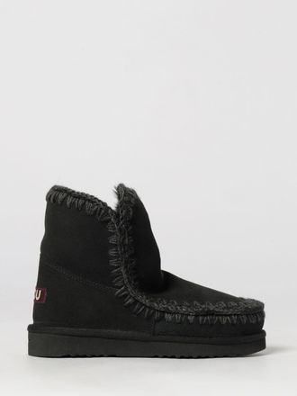 Mou Bottines Eskimo en daim avec coutures contrast&eacute;es et doublure en laine