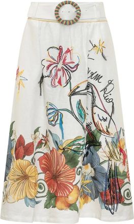 Farm Rio Farm Rio, Femme, Jupes, Blanc, Taille: 40 FR Long Skirt