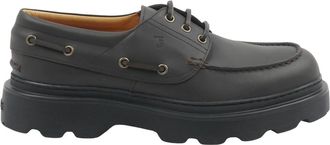 Tod's Homme, Chaussures, Noir, Taille: 42 1/2 EU Tank Tread Boat Loafer