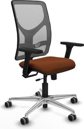 Piqueras y Crespo Arbeitsstuhl mit 3D-Armen, h&ouml;henverstellbare Lendenwirbelst&uuml;tze, ausgestattet mit Syncro/Traslack und Schneideschaum, mit Rollen 65 mm, Parkett, Grau/