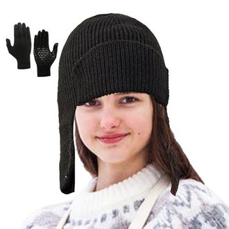 Generic Chapeaux dhiver pour femme - Kit chaud et confortable &agrave; la mode - Bonnet tricot&eacute; dhiver | Pour temps froid, voyage, famille, amis, m&egrave;re, petite amie, 
