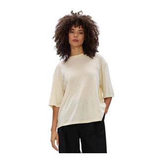R&oacute;he Oversized Soft Merino T Shirt - - Tops - Damen - Beige - M