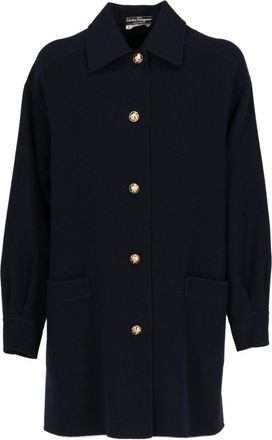 Ferragamo manteau en laine (années 1970) - Bleu
