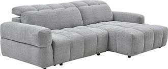 Vente-Unique Ecksofa rechts Relax mit elektrisch verschiebbarer Sitzfl&auml;che - Stoff Grau - CARIALA