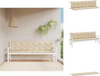 vidaXL Gartenbank-Auflagen 2 Stk. Beige 200x50x7 cm Oxford-Gewebe - Gartenbank Auflagen - Sitzkissen - Outdoor M&ouml;bel - Gartenkissen - Balkon Deko