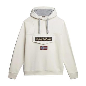 Napapijri Kapuzenpullover mit Flaggenlogo Wei&szlig; - - Sweatshirts & Hoodies - Herren - Beige - M