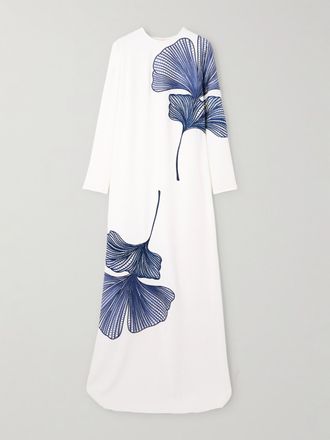 Costarellos Austie Robe Aus Crêpe Mit Stickereien - Weiß