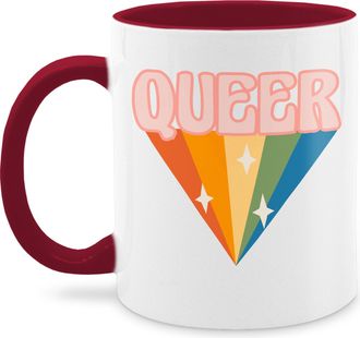 Shirtracer Tasse Tassen 325ml - Flagge - Pride Outfit Regenbogen Diamant Queer I LGBTQ Outfit CSD Accessoires Christopher Street Day I Lesbisch I Schwul I Bisexu
