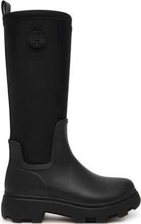 Tommy Hilfiger Gummistiefel Th Stamp Warm Knee Rain Boot FW0FW09678 Schwarz