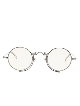 Matsuda lunettes de soleil teintées à monture ronde - Argent