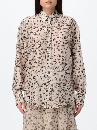 Brunello Cucinelli Relaxed-Fit-Hemd aus Seide mit abstraktem Print und klassischem Kragen