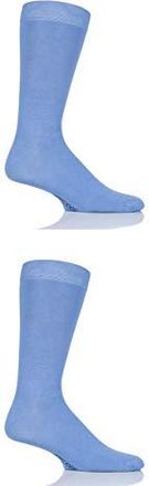 SockShop Homme et Femme Plaine et ray&eacute;s Colour Burst Chaussettes en bambou &agrave; coutures lisses Paquet de 2 Mr Blue Sky 41-46