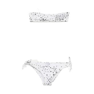 Jimmy Choo London Femme, Maillots de bain, Blanc, Taille: 38 FR Bikini Bandeau Imprim&eacute; &Eacute;toiles