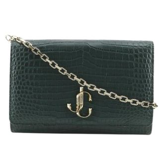 Jimmy Choo London Pre-owned Varenne Embossed Leather Shoulder Bag - - Pre-owned - Damen - Gr&uuml;n - ONE SIZE