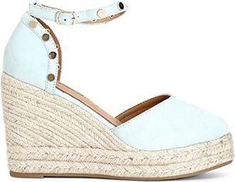 Cafènoir C1XA9910G003390 Sandales en Tissu avec Clous sur Compensee Acqua Marina 39