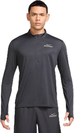 Nike Nike Herren Dri-Fit Pacer Flash Half Zip Langarmshirt, Dark Smoke Grey/Reflective Silver, XL