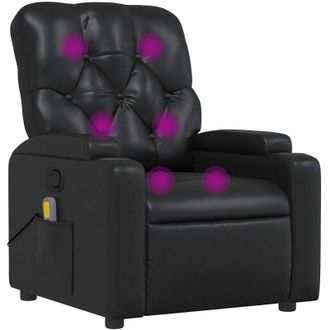 vidaXL vidaXL Massagestuhl neigbar Schwarz Kunstleder