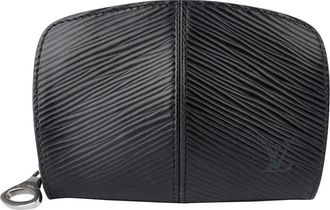 Louis Vuitton Portemonnaie - Louis Vuitton Noir Epi Leather Demi Lune Coin Wall - Gr. unisize - in Schwarz - für Damen