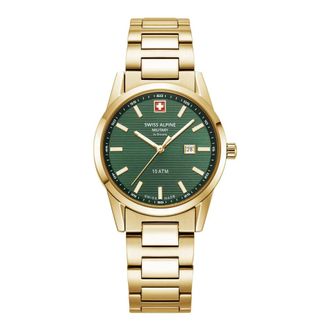 Swiss Alpine Military Damenuhr Argos or vert 34mm 7767.1114 - Femme - Accessoires - Jaune - Taille: ONE Size