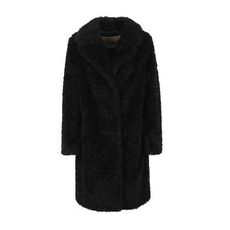 Herno Faux Fur Langer Mantel - - Jackets - Damen - Schwarzk - L