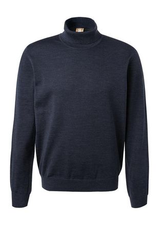 Maerz MAERZ Muenchen Herren Rollkragenpullover blau Merinowolle unifarben