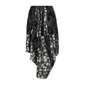 Maison Margiela Asymmetrischer Rock mit Blumendruck und Drapierung - - Skirts - Damen - Grau - S