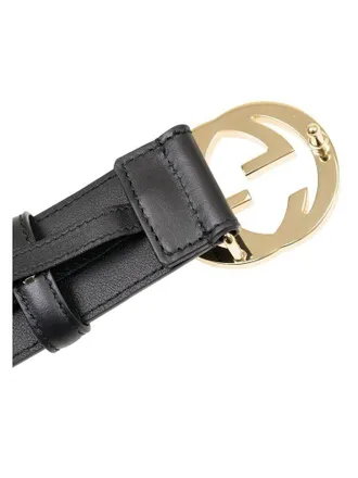 Gucci Womens Belt Black Leather Accessories