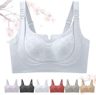 Generic Soutien-gorge gainant pour femme, soutien-gorge push-up puissant pour femme, couverture compl&egrave;te, soutien-gorge push-up sans couture, gris, 3XL