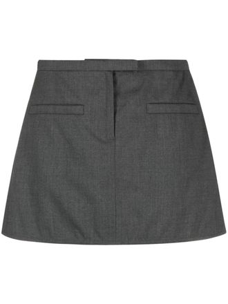 Courrèges minijupe à logo appliqué - Gris