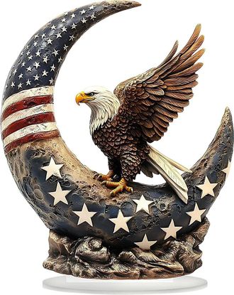 Generico Statue Wei&szlig;kopfseeadler Eagle Sculpture Home Decor Wohnzimmer Statue B&uuml;ro Dekoration Statue Stone Eagle Geschenk Bronze f&uuml;r M&auml;nner Patriotische Statue