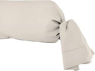 Soleil d'Ocre Percale Taie de traversin, Coton, Ecru, 85x185 cm
