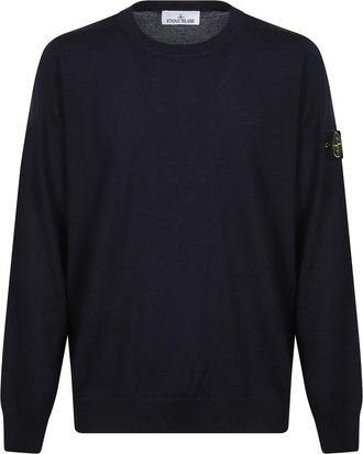 Stone Island Homme, Pulls, Bleu, Taille: 2XL Pull Col Rond Coupe R&eacute;guli&egrave;re