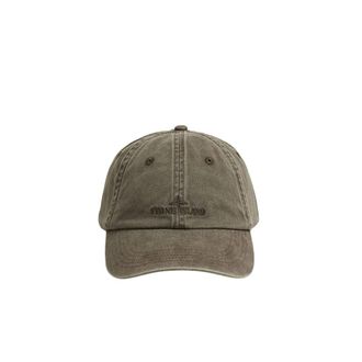 Stone Island Brushed Cotton Gabardine Cap - - Accessories - Herren - Gr&uuml;n - ONE SIZE