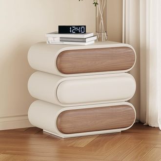 Generic Beistelltische for Schlafzimmer, Farbblockierter Nachttisch Mit Drehbarer Schublade, Bodenstehende Schrankbeine for B&uuml;Cher, Ornamente