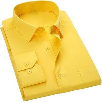 Generic Chemise &agrave; manches longues pour homme, chemise formelle &agrave; col boutonn&eacute; pour homme, chemise classique tendance, chemise douce et confortable, col &agrave; reve