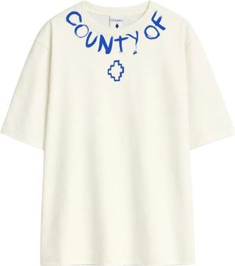 Marcelo Burlon Homme, Tops, Blanc, Taille: XL Jersey T-Shirt