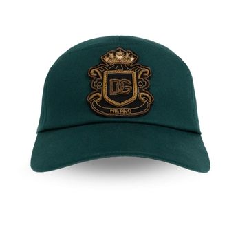 Dolce & Gabbana Homme, Accessoires, Vert, Taille: 57 CM Casquette de baseball en gabardine de coton