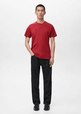 Mango Kurz&auml;rmliges Slim-Fit-T-Shirt rot - Herren - XS - MANGO MAN
