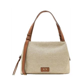 A|X Armani Exchange Xw002603 Af22683 M6261 Strukturierte Schultertasche - - Bags - Damen - Beige - ONE SIZE