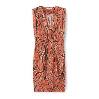 Motivi Kurzes Satin-Wickelkleid mit Print - - Dresses - Damen - Orange - M