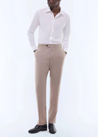 Fursac Pantalon de costume ajust&eacute; en flanelle - Taille 37 - Homme