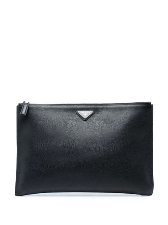 Prada 2013-2025 Vitello Phenix Clutch - Schwarz