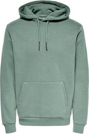 Only & Sons Pull &agrave; Capuche pour Hommes O&S Pull Doux &agrave; Capuche Sweat-Shirt de Base ONSCERES, Couleurs:Vert-Pastel, Taille Chandail:XL