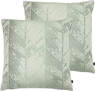 Ashley Wilde Myall Twin Pack-Feder gefüllte Kissen, Polyester-Mischgewebe, Celadon/EAU de Nil, 50 x 50cm, 2